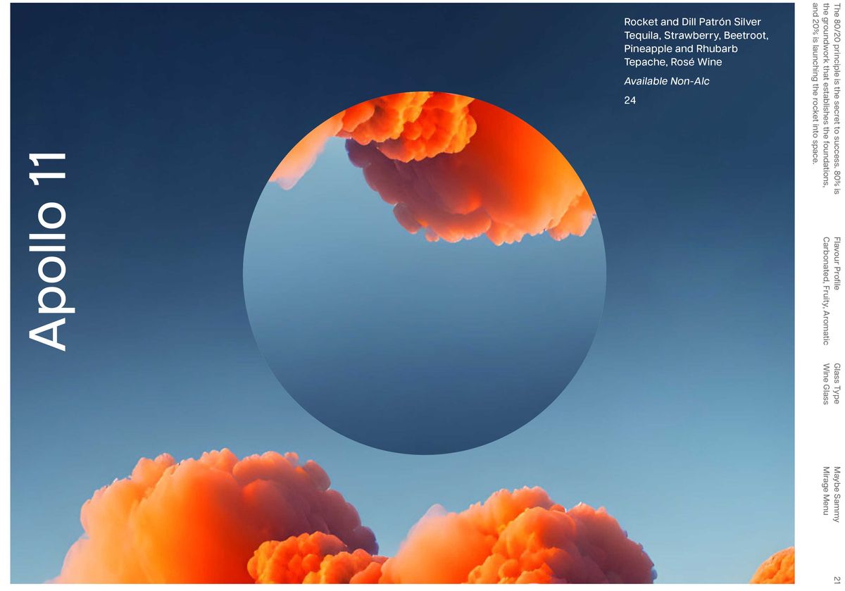 Get a look at the soon to land Maybe Sammy menu, titled Mirage